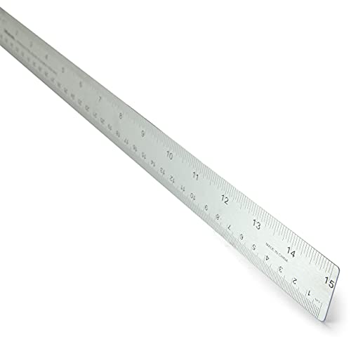 Officemate Classic Stainless Steel Metal Ruler, 15 inches with Metric ...
