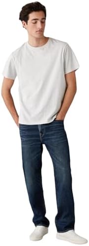 سعر American Eagle EasyFlex Relaxed Straight Jeans for Men, 32-Inch ...