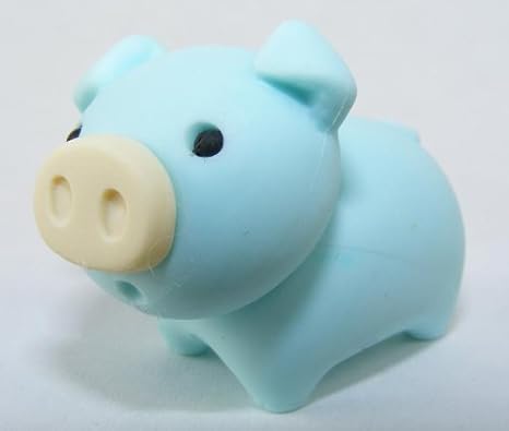 Amazon.com : Blue Pig Japanese Animal Erasers. 2 Pack : Childrens ...