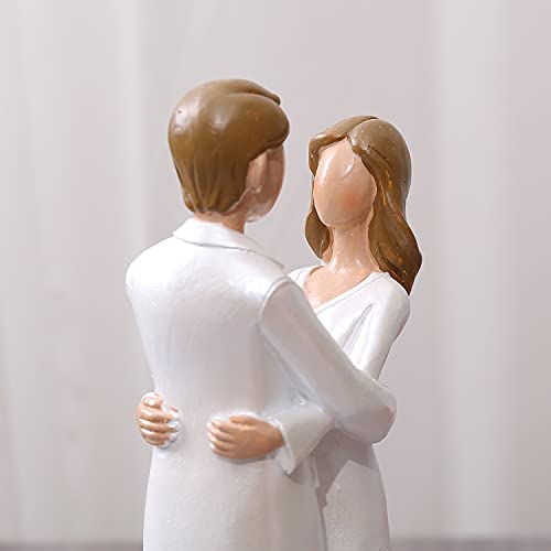 Romantic Couple Figurines, Hug Lover, Sculpted Hand-Painted Figure ...