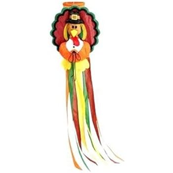 Amazon.com: Turkey Windsock Thanksgiving Large 50" Long Cute & Colorful ...