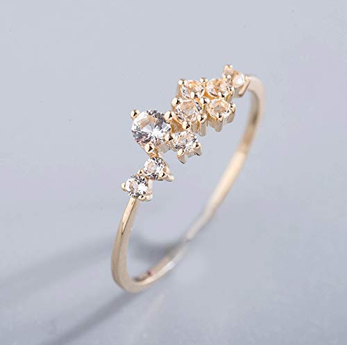 Simple 18k Gold plated Rings for Teen Girls White Studded Eternity ...