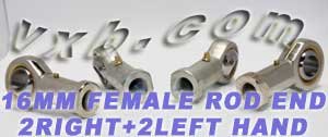 4 Female Rod End 16mm PHS16 2 Right Hand and 2 Left Hand Ball: Rod End ...