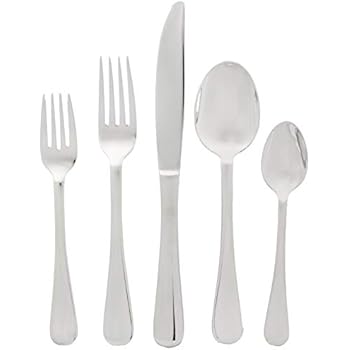 Amazon.com: Splendide 917338 Georgia 45-Piece Flatware Set: Kitchen ...