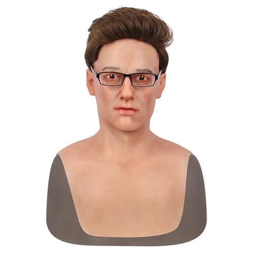 SooTTBE Silicone Head Mask Face Realistic Men Masks Middle-Aged Man ...