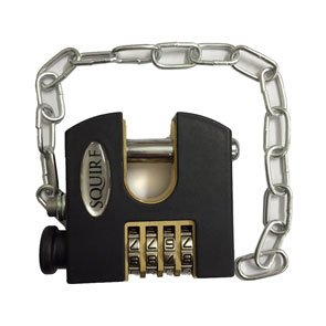 Squire Stronghold Combo Padlock and Chain - Padlock Combination Dial ...