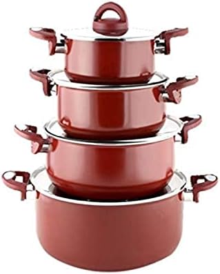 4-Piece Tefal Vetro Cooking Pot Set With Lid Red/Silver / 9705/8S price ...