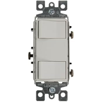 Leviton 1754-W Decora Dual Rocker Combination Switch, White - Wall ...