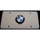 Amazon.com: BMW License Plate Frame w Logo Polished Stainless Steel ...