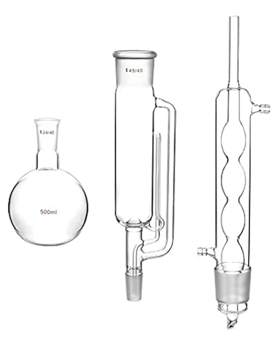 QWORK Soxhlet Extraction Apparatus Extractor 500 ml, Borosilicate Glass ...