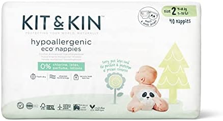 Kit & Kin Eco Nappies Size 2 Hypoallergenic and Sustainable (40 x 4 ...
