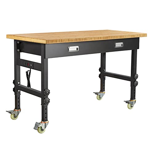 Work Benches for Garage Workbench with Drawers 47"x23"Bamboo Board with ...