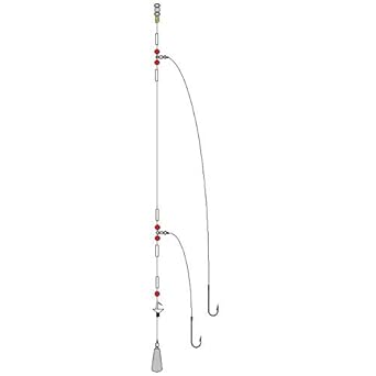 7 Sea Fishing Rigs Flapper Pulley Rig Double & Single Hook Clipped ...