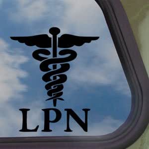 Amazon.com: LPN Licensed Practical Nurse Black Decal Window Sticker ...