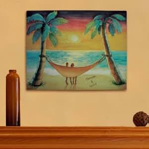 Amazon.com: Personalized Beach Sunset Canvas Wall Art: Prints: Paintings