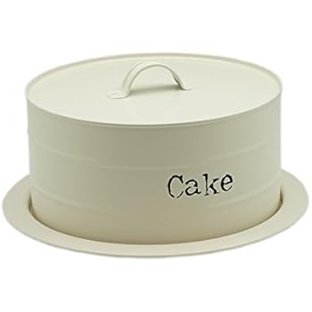 Amazon.com - Metal Airtight Cake Storage Tin / Cake Dome -270x115mm ...