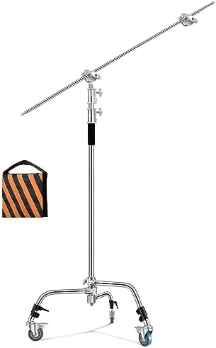 Soonpho 100% Stainless Steel Heavy Duty Light Stand with Wheels ...
