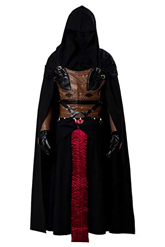 Adult Darth Revan Costume Black Outfit Tunic Hooded Robe Halloween ...
