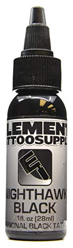 Element Tattoo Supply Nighthawk Black Tattoo Ink - Permanent Solid ...