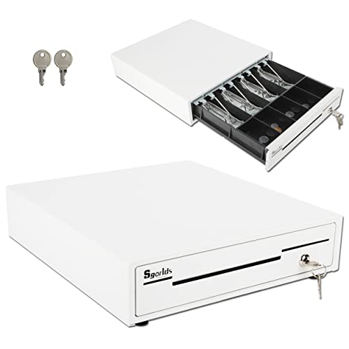 Sgorlds 14" White Cash Register Drawer for POS Machine with 4 Bill 5 ...