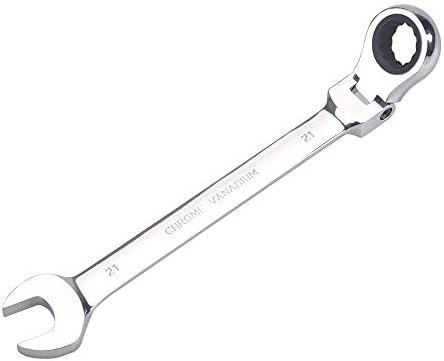 21mm Metric Flex-Head Ratchet Wrench,Box End Head 72-Tooth Ratcheting ...