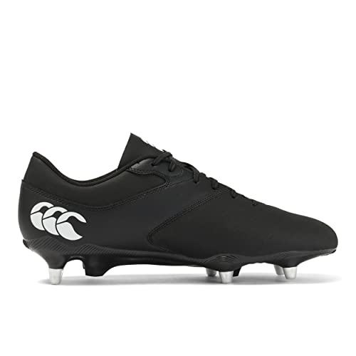 Canterbury Botas de rugby unisex, negro blanco, 10,5 US Hombres