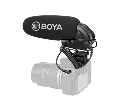 BOYA Camera Microphone Shotgun Mic with Low Cut Filter/Gain Camera Mic ...