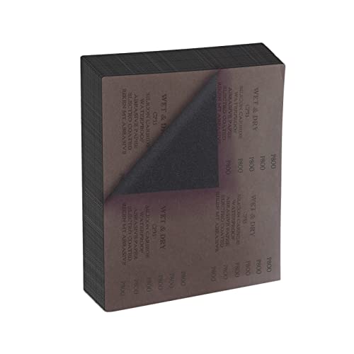 Sandpaper 800 Grit, Wet Dry Sanding Sheets 9 x 11 Inch, Silicon Carbide ...