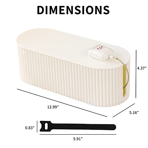 FABROK 2 Pack Cable Management Box with 20 Cable Ties, Cable Organizer ...