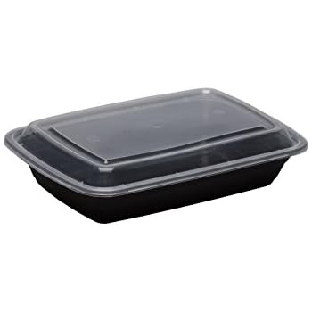 Amazon.com: SafePro 28 oz. Black Rectangular Microwavable Container ...