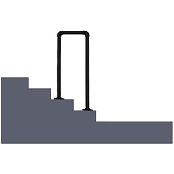 Amazon.com: U-Shaped Matt Black Non-Slip Wrought Iron Stair Handrail, 2 ...