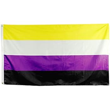Amazon.com : Non-Binary Flag 3x5 ft NB Pride Genderqueer GQ Banner Sign Gender Identity House ...