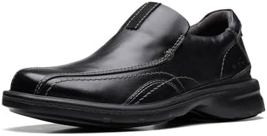 Clarks Men's Gessler Step Loafer Black Leather 8.5, 42 EU Wide price in ...