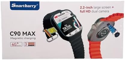 C90 max Smart Watch 4G Network Android Smart Watch 3 Pairs Strap with ...