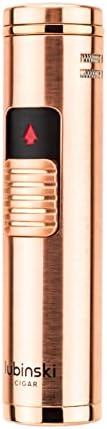 LUBINSKI Torch Lighter Triple Jet Flame Safety Design Refillable Butane ...