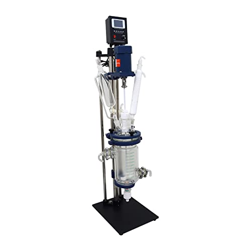 TECHTONGDA Jacketed Glass Reactor, Jacketed Reactor 2L Laboratory Glass ...