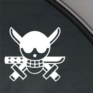 Amazon.com: One Piece Zoro Flag Decal Pirate Cartoon Anime Sticker ...