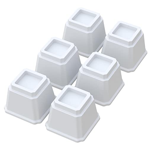 Whynonap Bed Risers 4 Inch Heavy Duty Bed Elevators, Set of 6 Lifts Up ...
