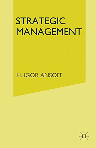 Strategic Management: Ansoff, H. Igor: 9781349029730: Amazon.com: Books