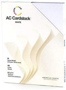 8.5 x 11-inch White AC Cardstock Pack by American Crafts | Includes 60 ...