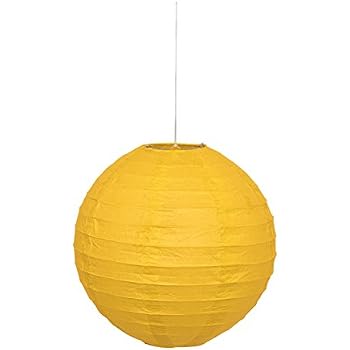 Amazon.com: 10" Round Yellow Paper Lantern: Kitchen & Dining