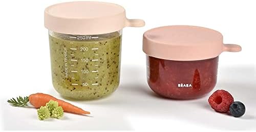 Béaba - Set of Baby Food Storage Containers - Glass Conservation Jar ...