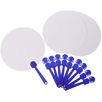 Amazon.com: Church Fans Set of 12 Blank Plastic Hand Fans Made of ...