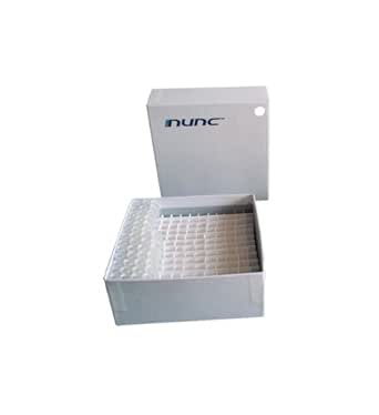 Nunc Cardboard Cryotube Storage Box, White, Hold 169 Vials, 133mm ...