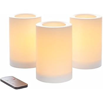 Amazon.com: Sterno Home CGT20406WH3R Indoor/Outdoor Pillar Candle with ...
