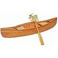 Amazon.com: Hand-Crafted Wooden Canoe with Caneseat, Miniature Replica ...