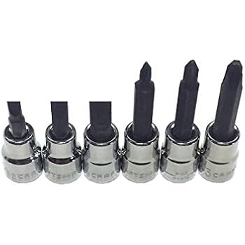 Craftsman 6 Piece 3/8" Inch Drive Screwdriver Bit Socket Set - - Amazon.com