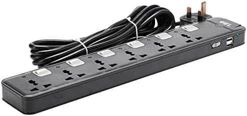 ELU6P5MBSW Electric Extension 6 Ports 5 meter with USB charger price in ...