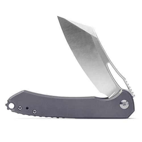 DROP + Ferrum Forge BUC Titanium Frame Lock Folding Pocket Knife (Blue ...
