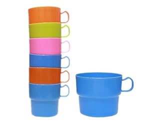 Plastic Kids/Party/Picnic Cup/Beaker With Handle 6/Pack: Amazon.co.uk ...